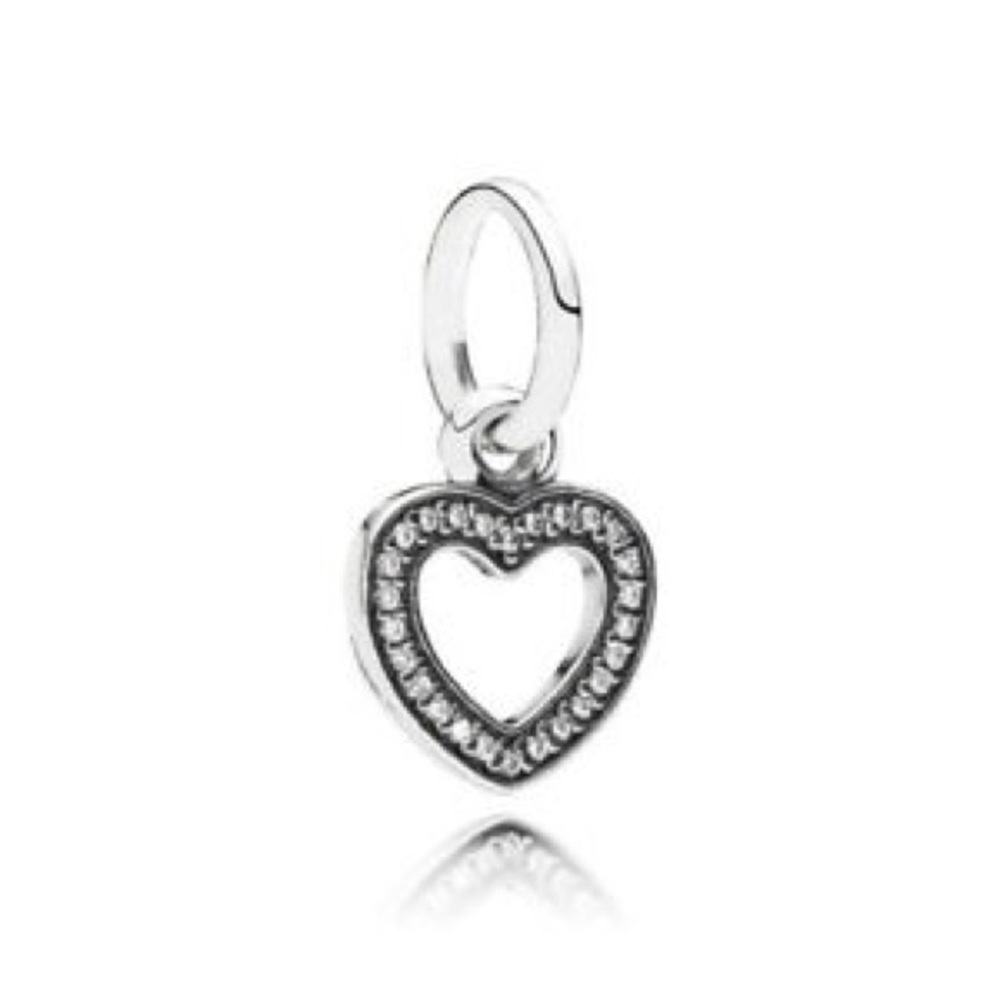 Authentic Pandora Symbol Of Love Heart Charm - Gem